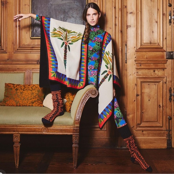 LA DoubleJ | Accessories | Ladoublej Reversible Poncho Cape Tree Of ...